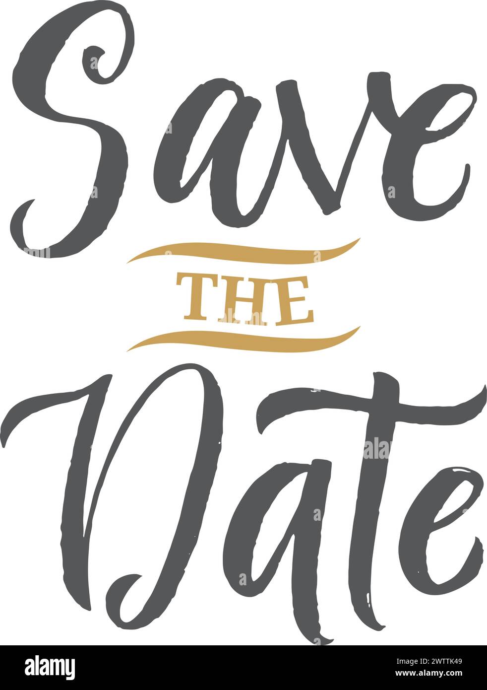 Wedding invitation calligraphy. Save the date hand drawn lettering Stock Vector Image & Art - Alamy