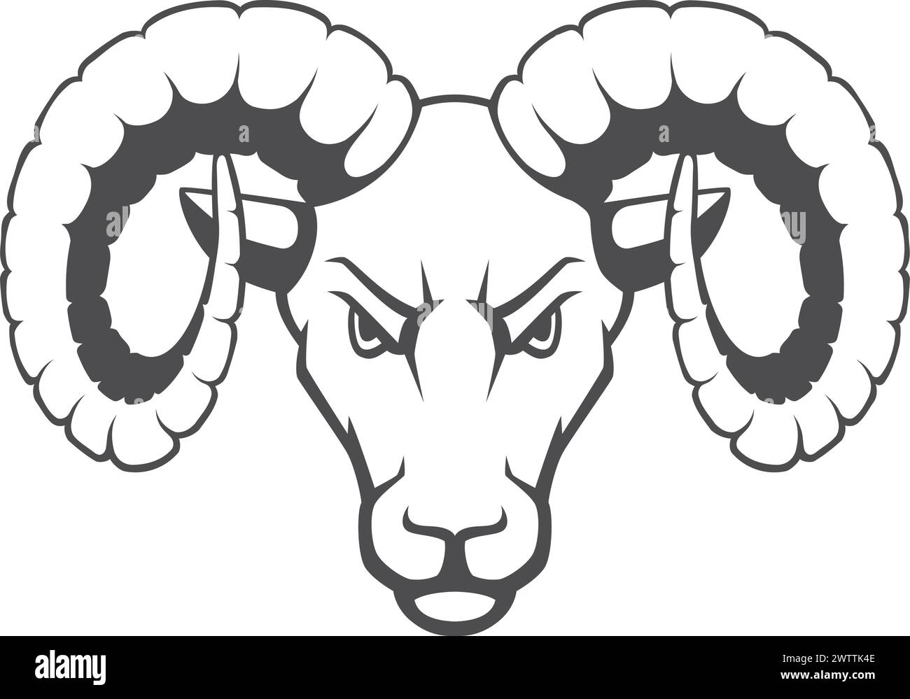 Ram sheep horns horned Stock Vector Images - Alamy