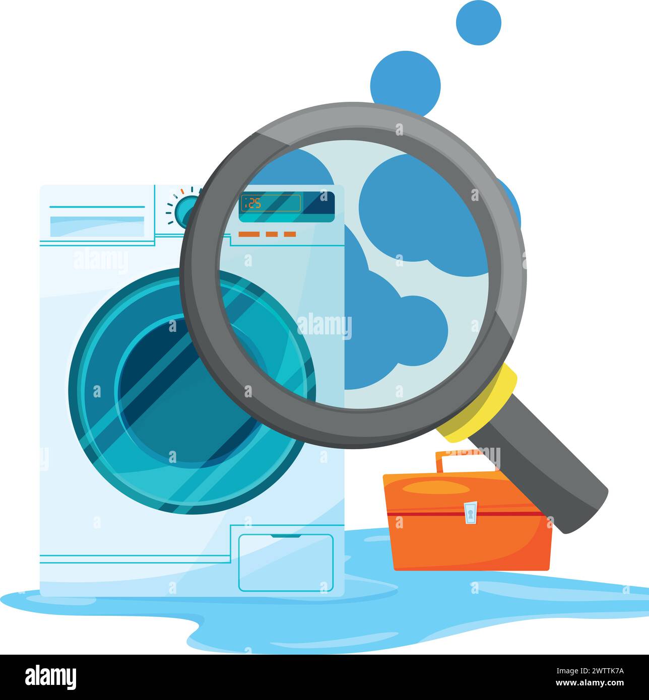 Home broken washing machine Stock Vector Images - Alamy