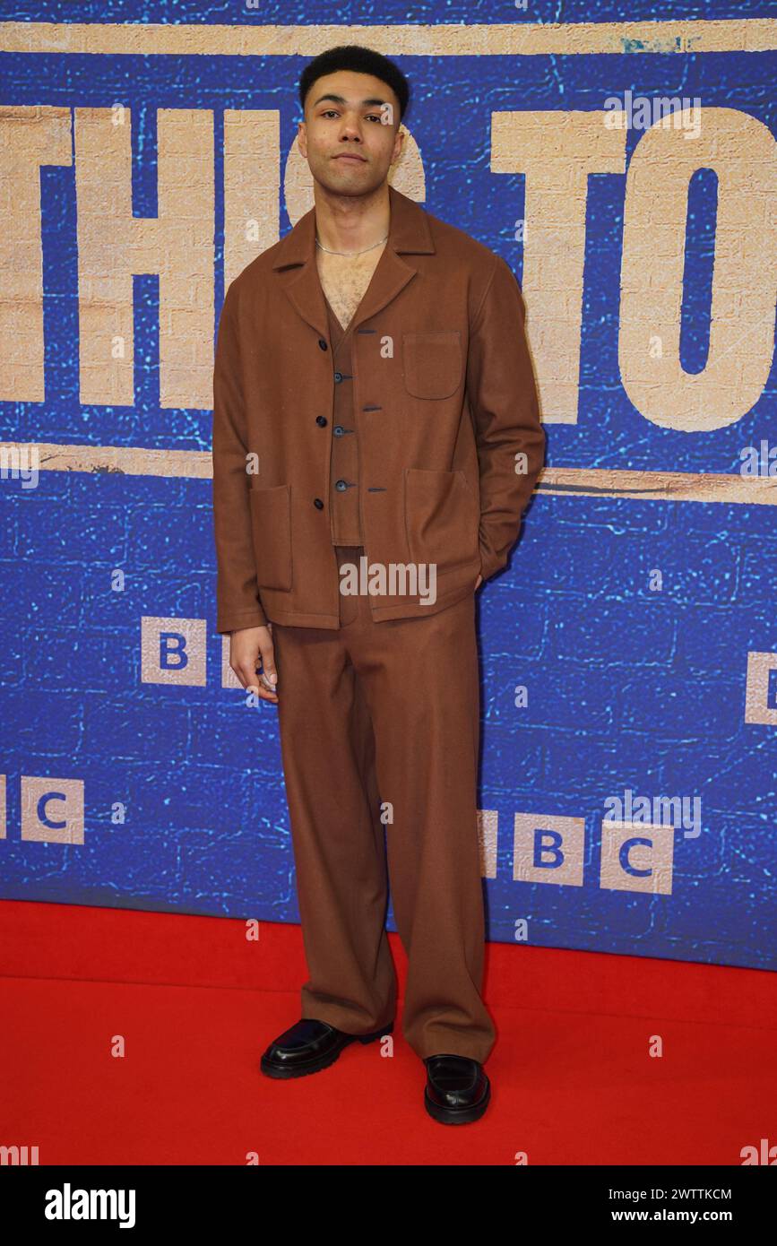 Levi Brown attending a screening of new BBC series This Town, at ...