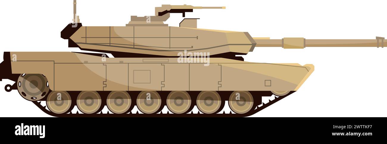 Tank side view. Heavy armored tracked vehicle Stock Vector Image & Art ...