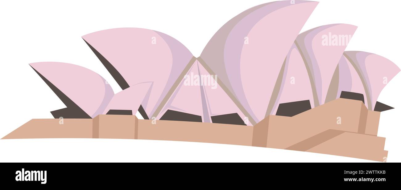 Sydney opera building travel landmark cartoon icon Stock Vector Image ...