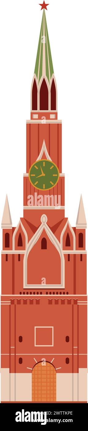 Moscow kremlin. Russian architecture landmark cartoon icon Stock Vector ...