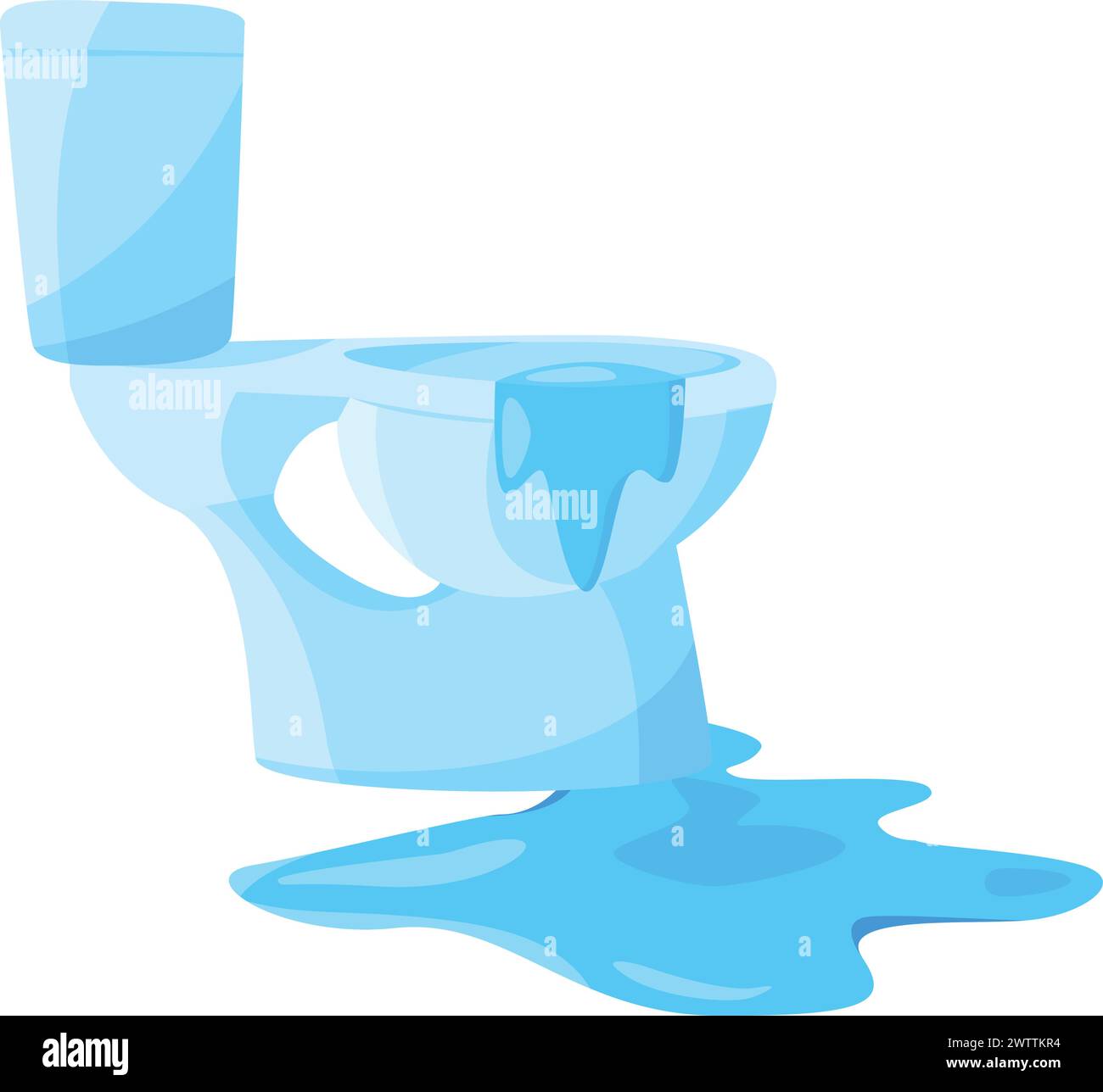 Clogged toilet with dripping water. bathroom cartoon icon Stock Vector ...