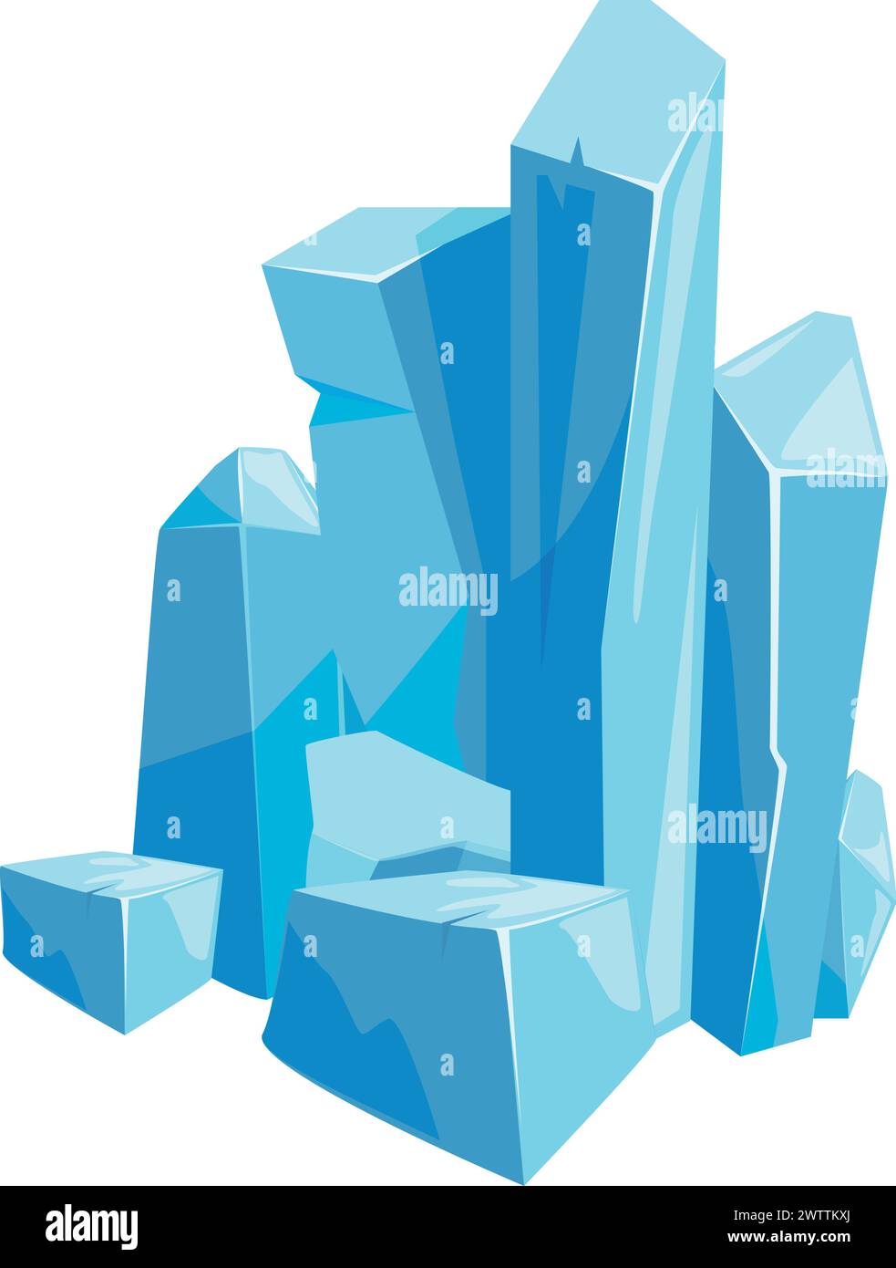 Frozen glacier block. Cartoon ice solid piece Stock Vector Image & Art ...