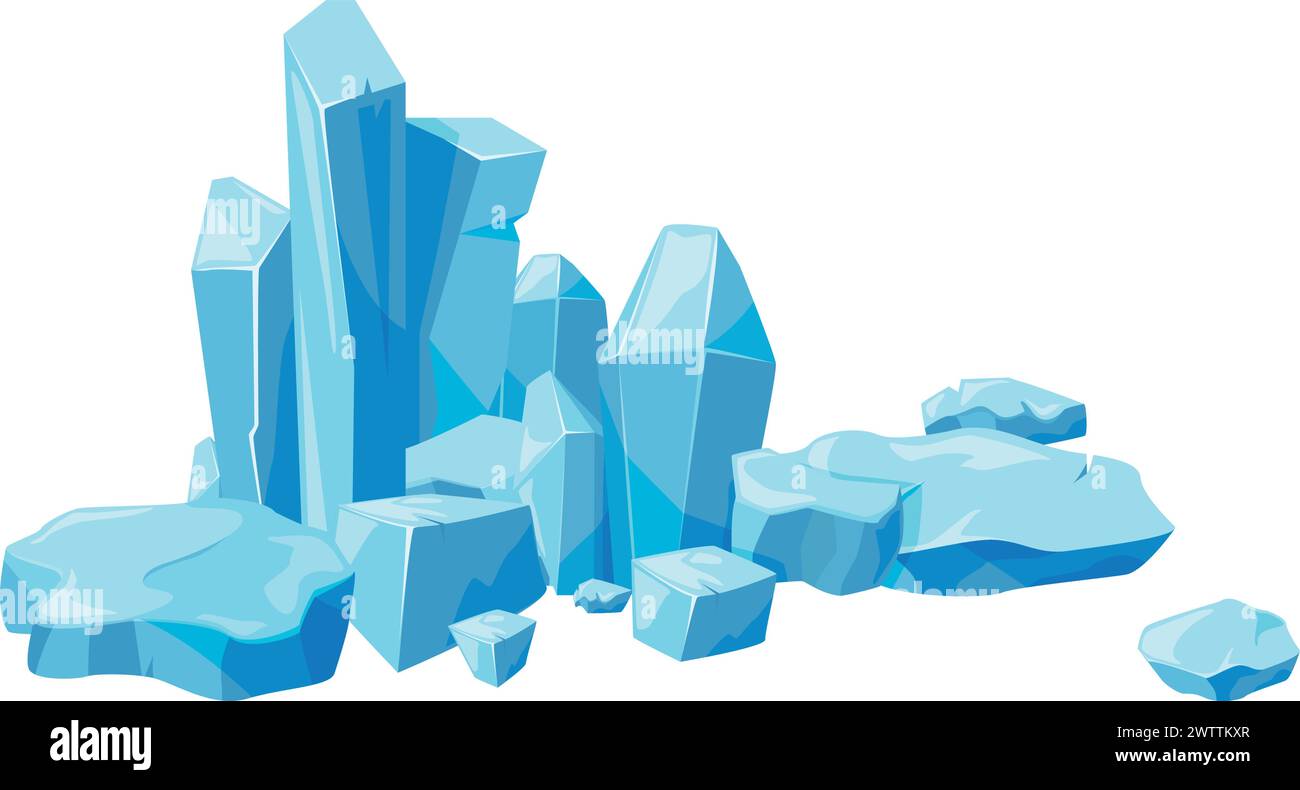 Ice crystal block cartoon game landscape element Stock Vector Image ...