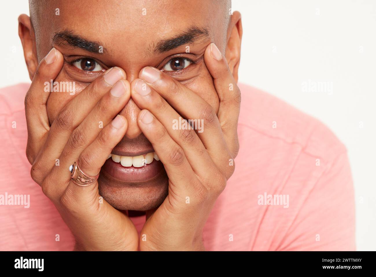 Man covering his face hi-res stock photography and images - Alamy