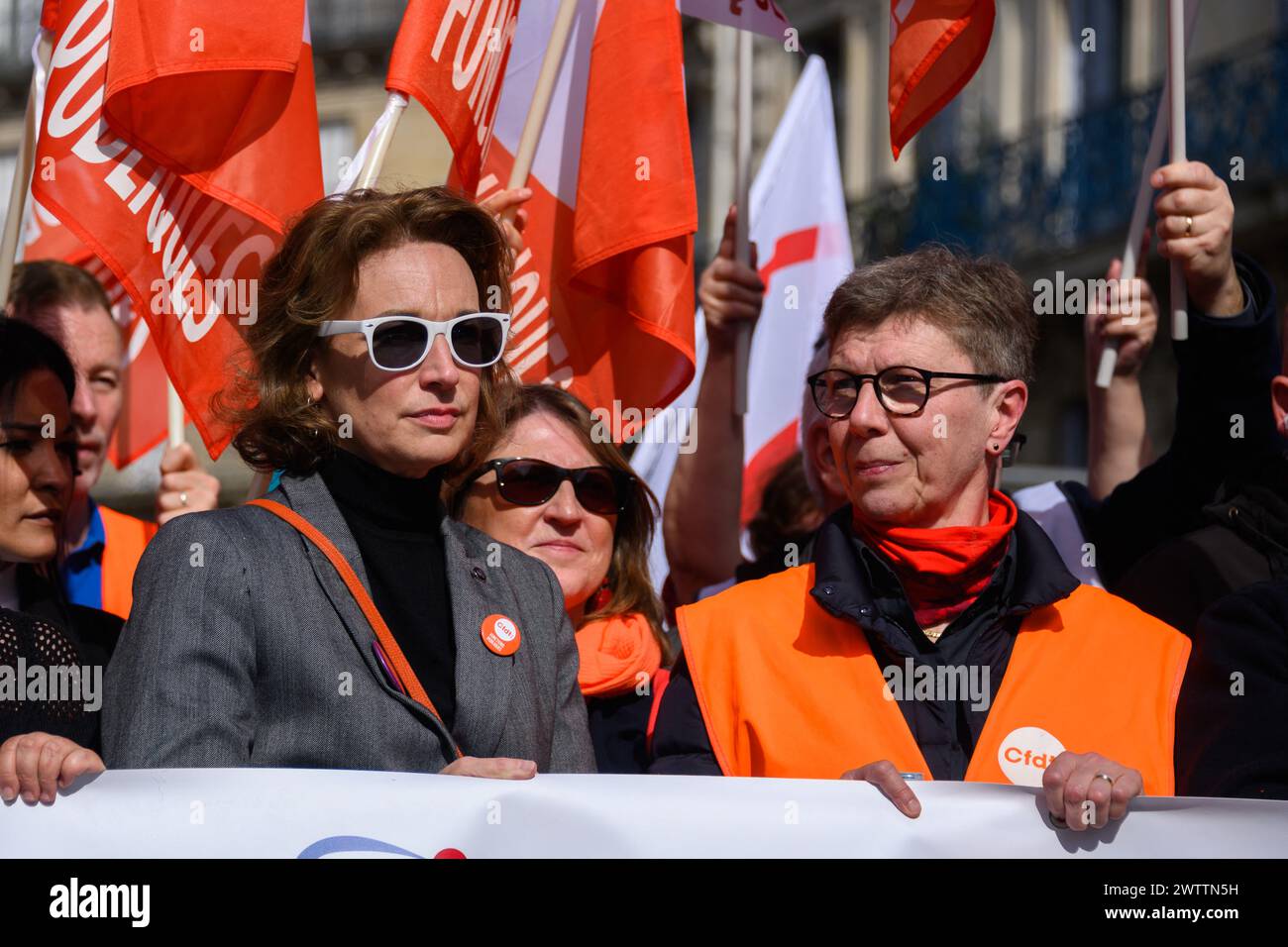 Marylise Leon, General Secretary of the CFDT and general secretary of ...