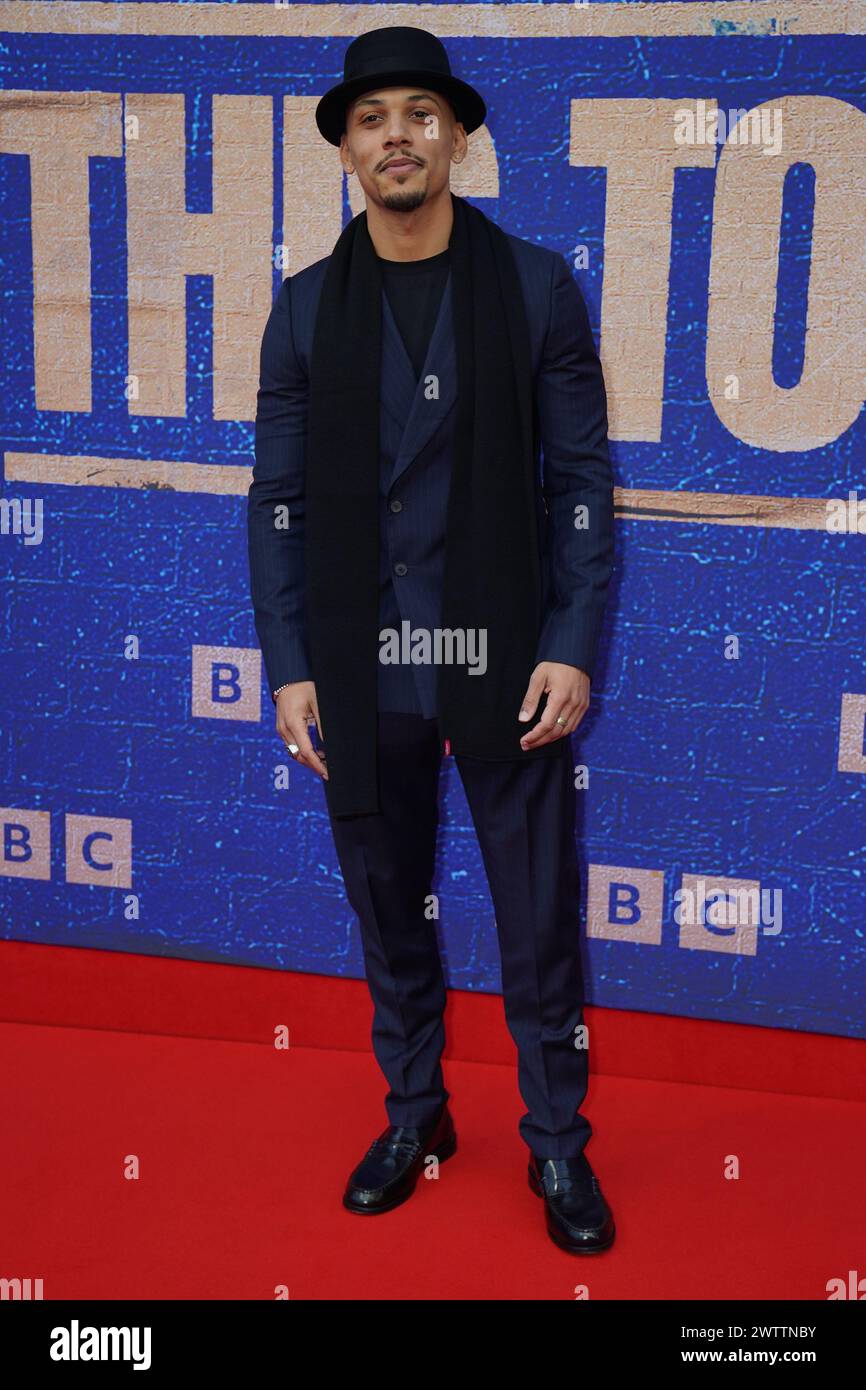 Jordan Bolger attending a screening of new BBC series This Town, at ...