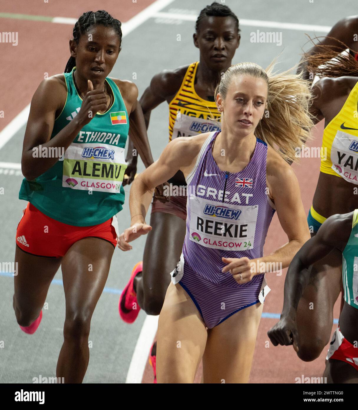 Habitam Alemu of Ethiopia and Jemma Reekie of Great Britain competing ...