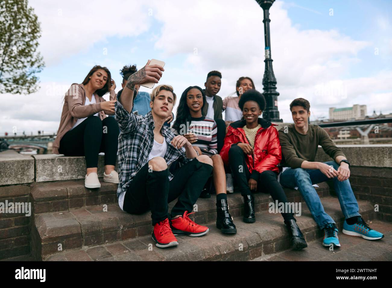 Group friends selfie in hi-res stock photography and images - Alamy