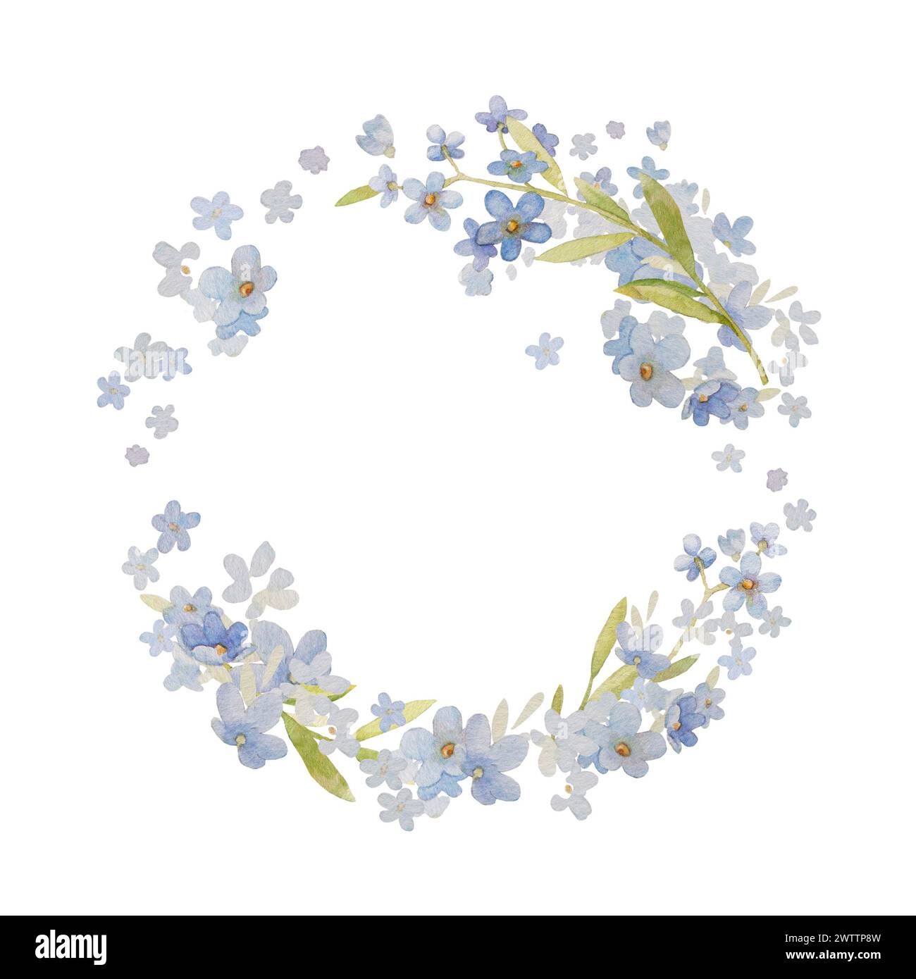 Blue Flowers Clip Art Border Blue Flowers With Green Leaves