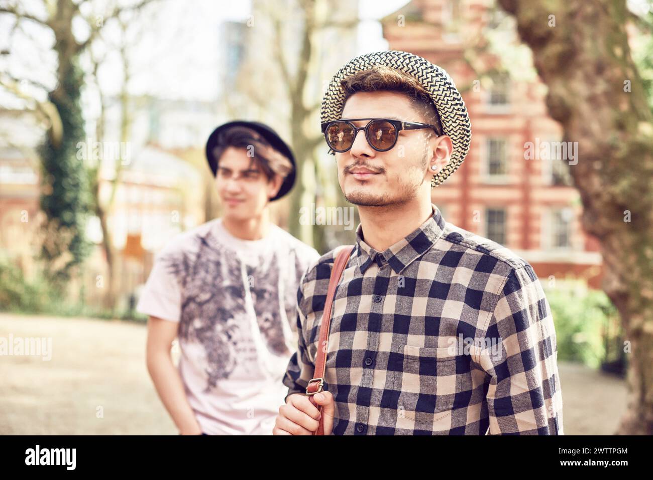 Two men walking on path hi-res stock photography and images - Alamy