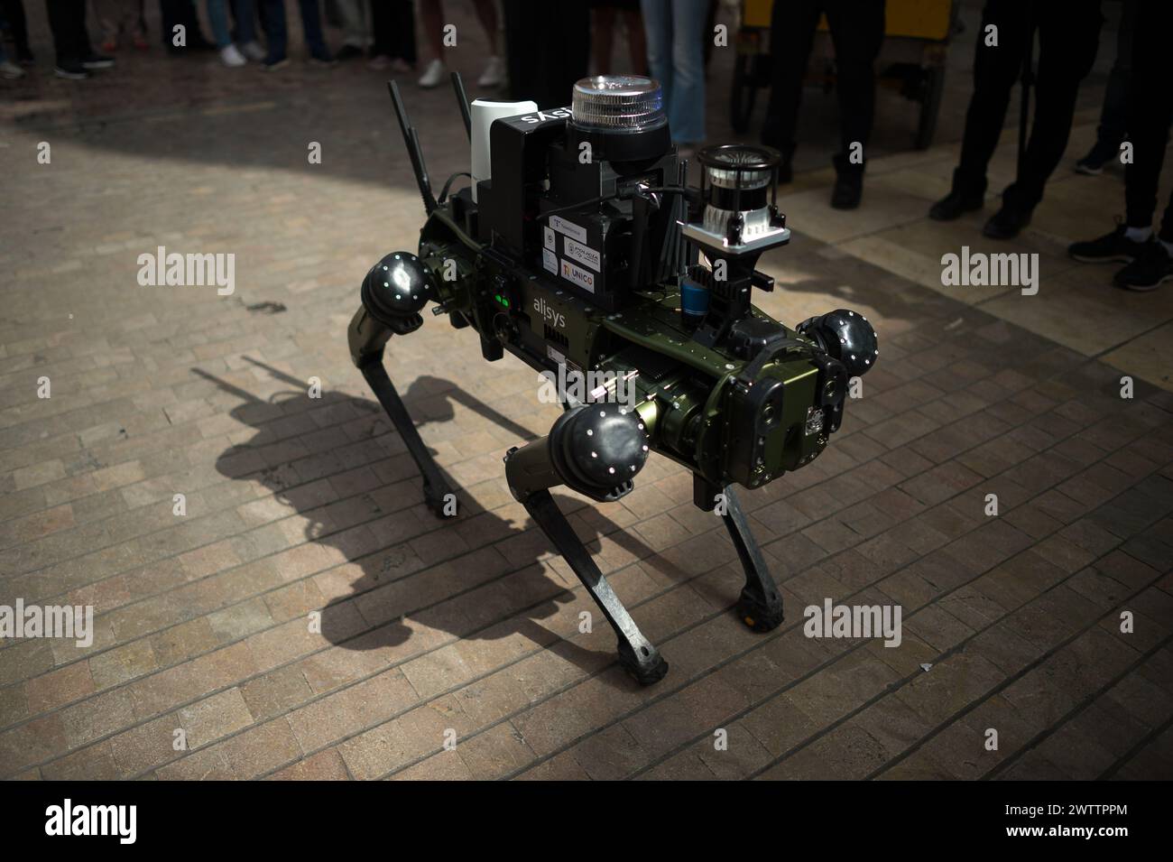 Malaga, Spain. 19th Mar, 2024. A robotic police dog prototype is seen ...