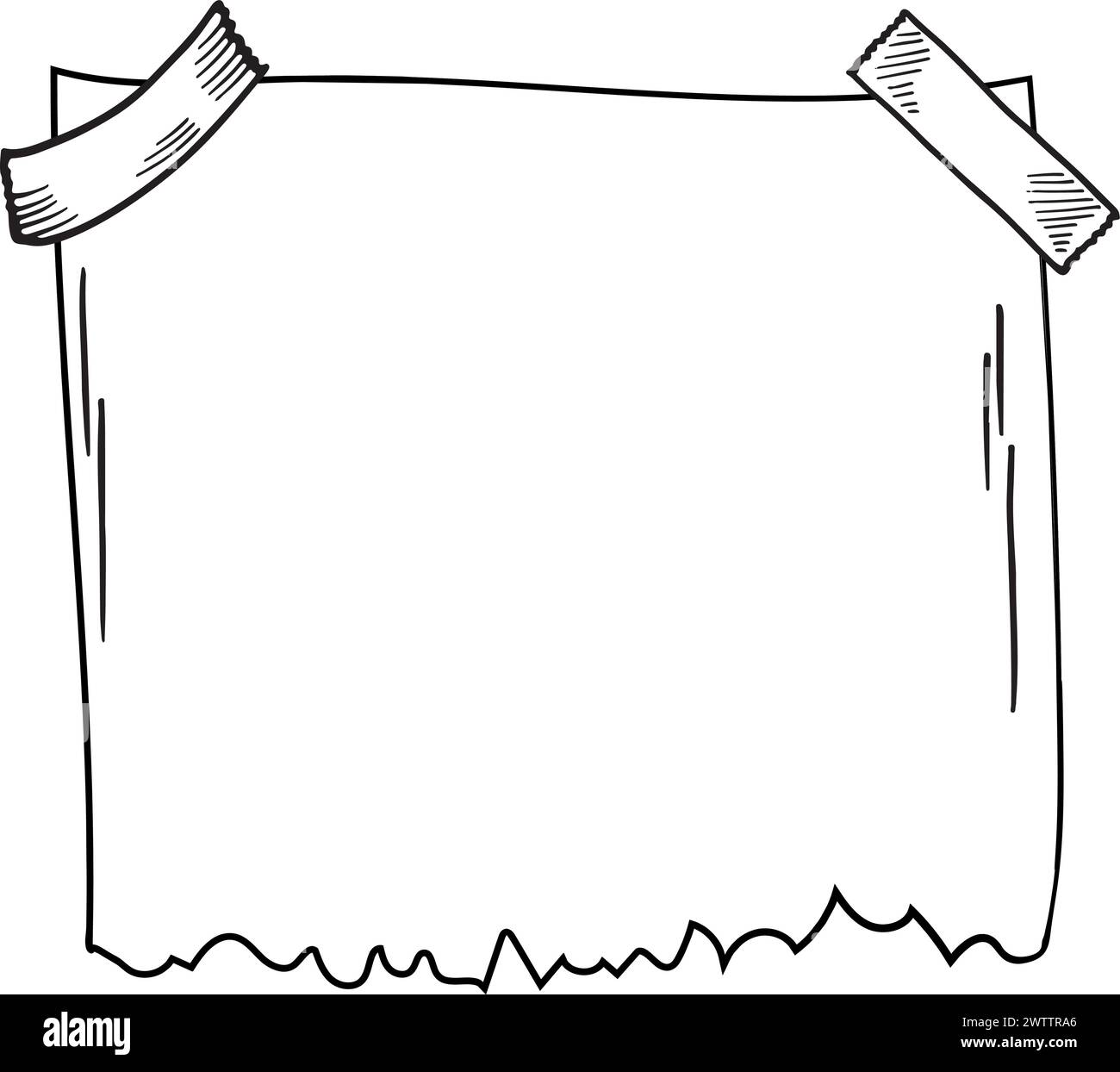 Paper piece in doodle style. Empty hand drawn frame Stock Vector Image ...