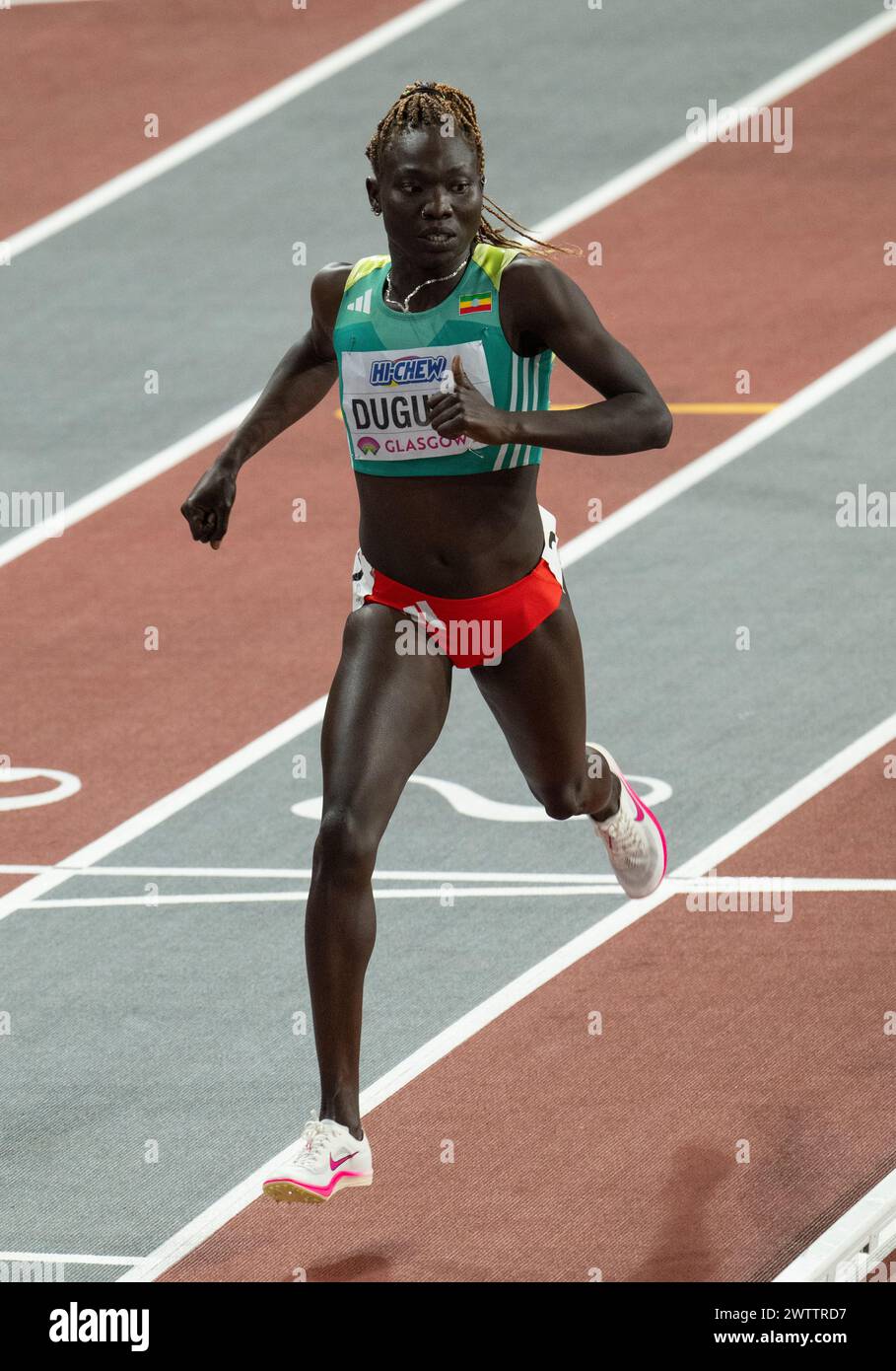 Tsige Duguma of Ethiopia crosses the finishing line to win the women’s ...