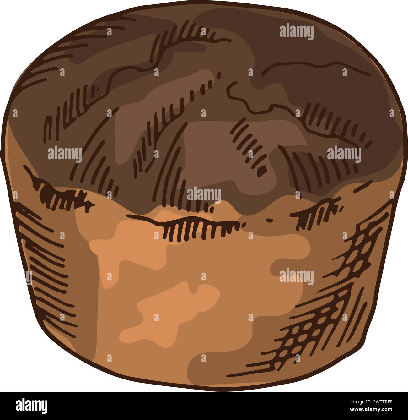 Round loaf rye bread Stock Vector Images - Alamy