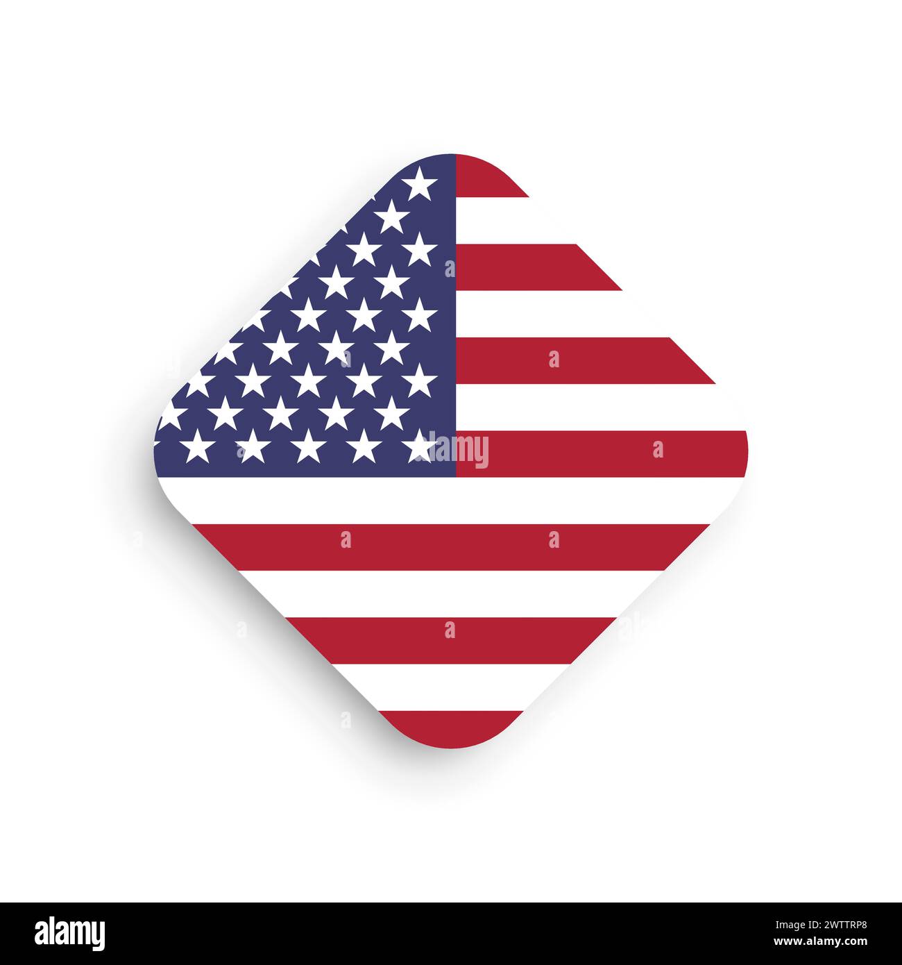 United States of America flag - rhombus shape icon with dropped shadow ...