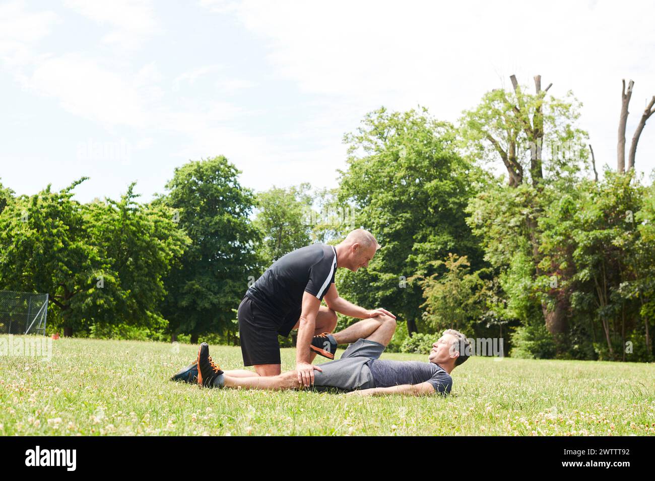 Helping with stretching hi-res stock photography and images - Alamy