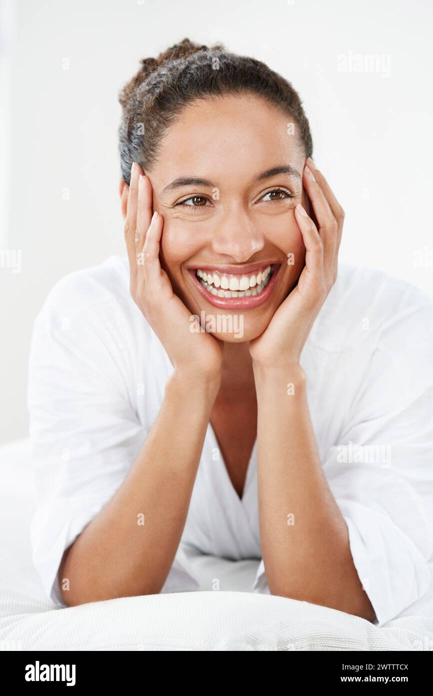 Woman with hands on face hi-res stock photography and images - Alamy