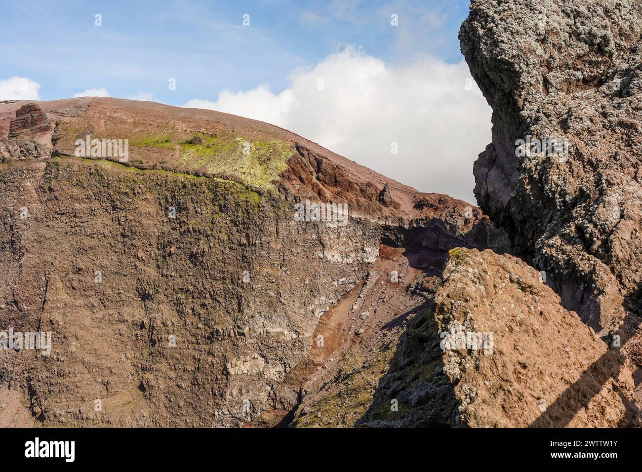 Crater on Mount Vesuvius active volcano, Naples, Italy, Europe Stock ...
