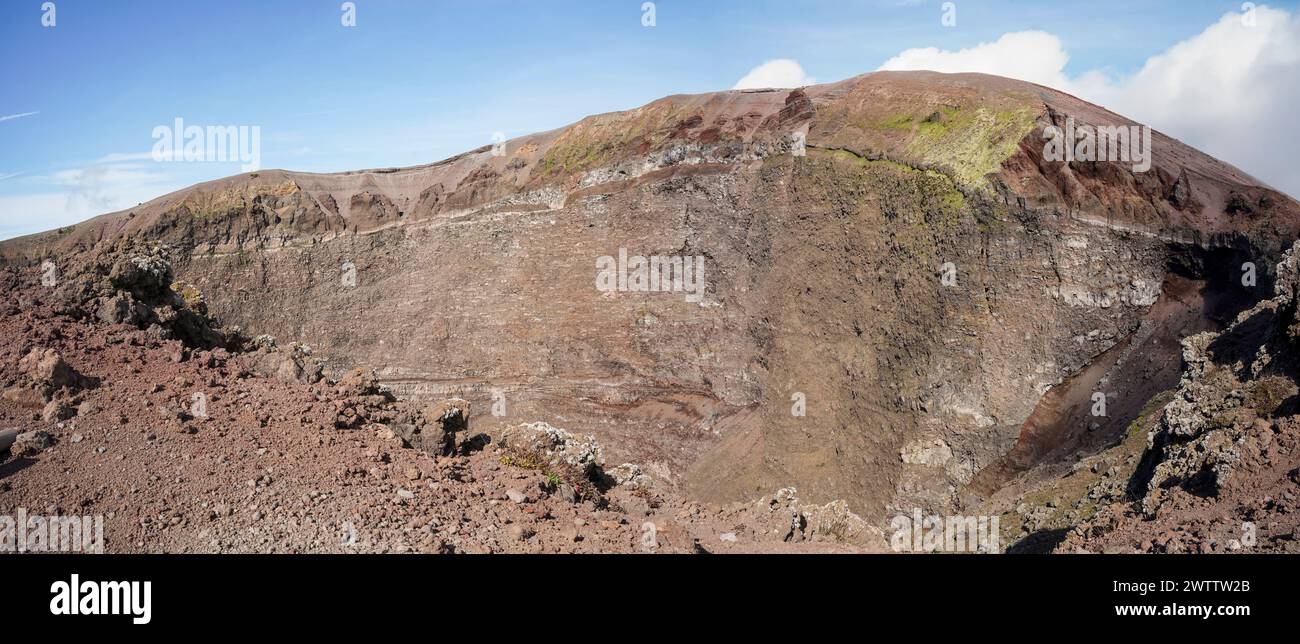 Crater on Mount Vesuvius active volcano, Naples, Italy, Europe Stock ...