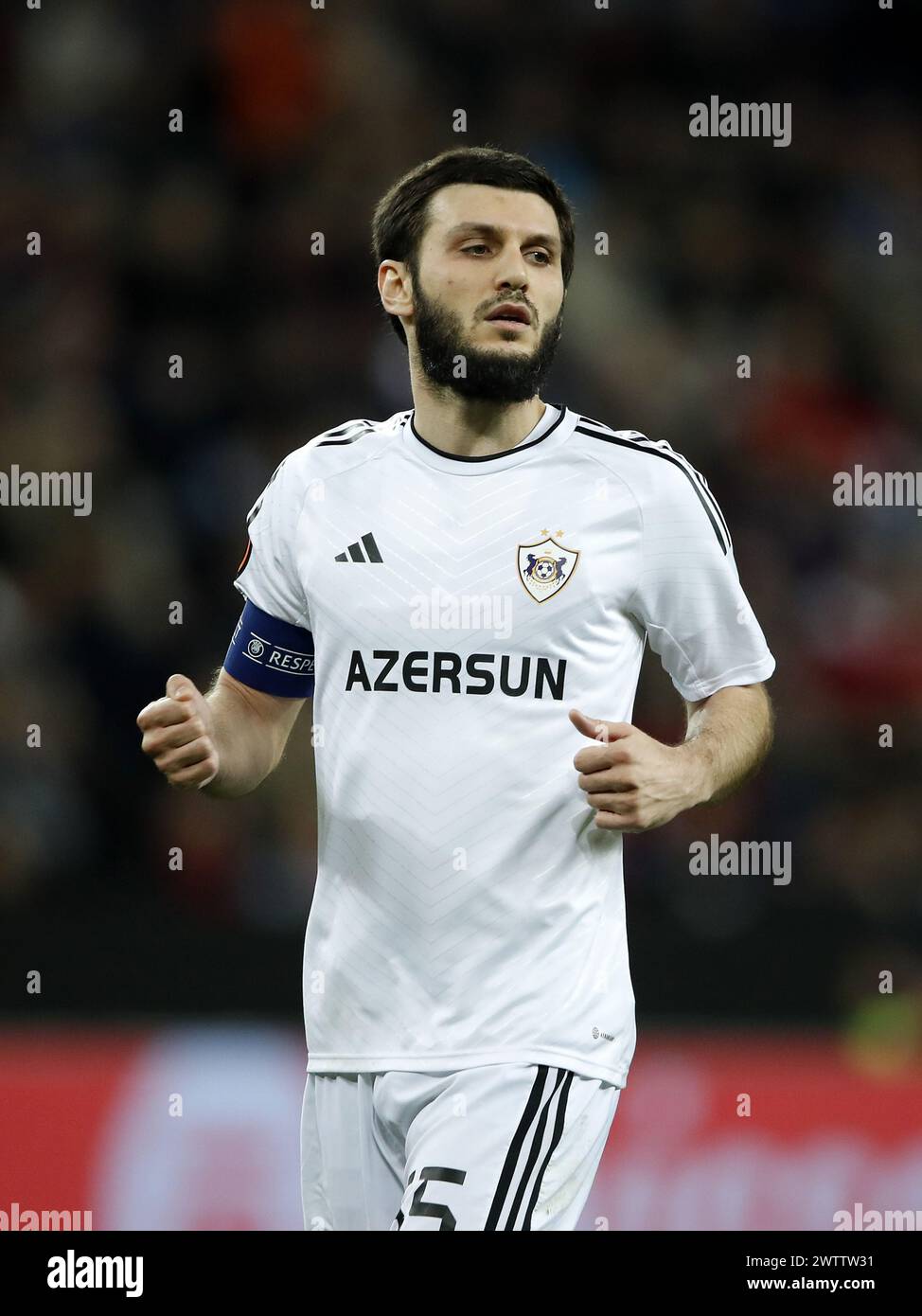 LEVERKUSEN - Badavi Huseynov of FK Qarabag during the UEFA Europa ...