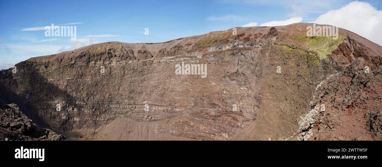 Crater on Mount Vesuvius active volcano, Naples, Italy, Europe Stock ...