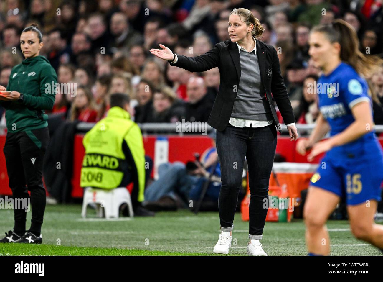AMSTERDAM - Ajax coach Suzanne Bakker during the UEFA Champions League ...