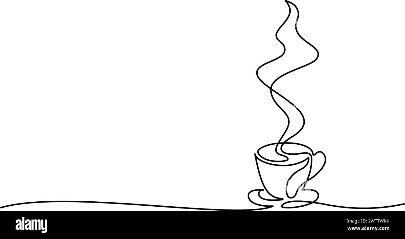Cup of coffee or tea. Continuous one line drawing Stock Vector Image ...