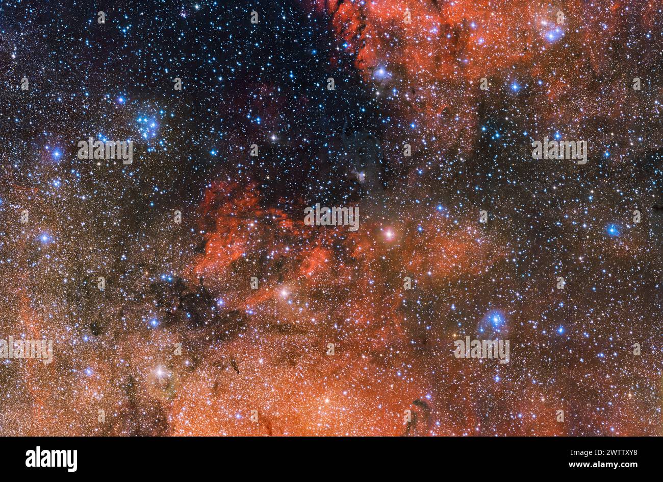 Starry sky with colorful nebulae Stock Photo - Alamy