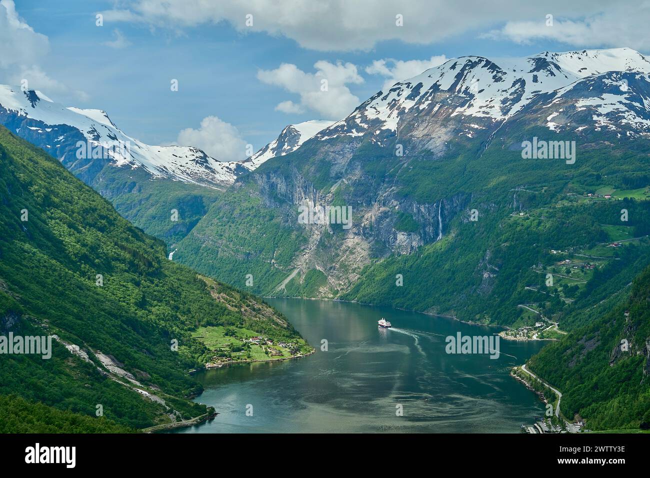 Beautiful Geiranger Fjord is a well known and popular travel ...