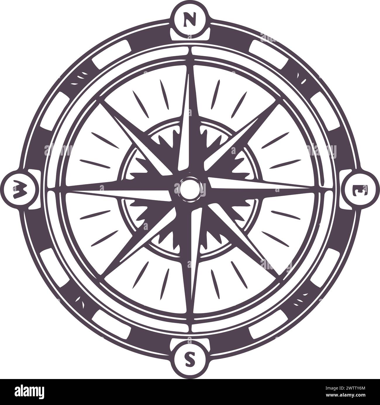 Map wind rose drawing. World direction. Marine navigation Stock Vector ...