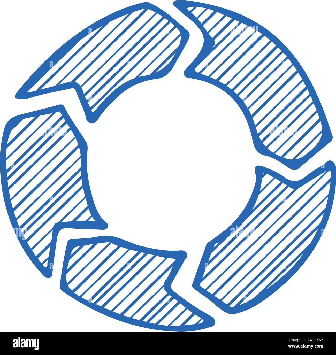 Round rotating arrow motion doodle. Loop diagram Stock Vector Image ...