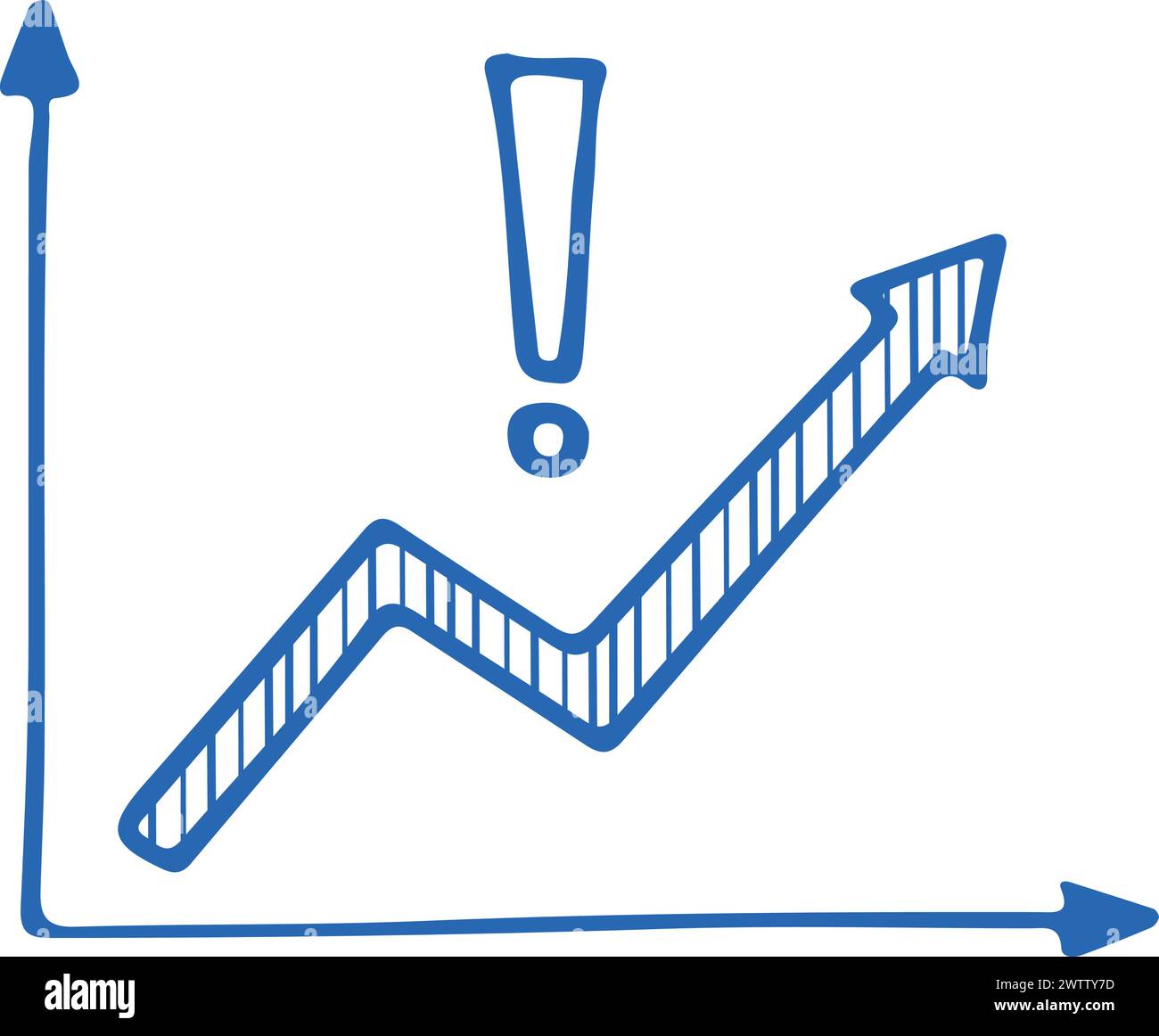 Business chart doodle. Growth data graph sketch Stock Vector Image ...