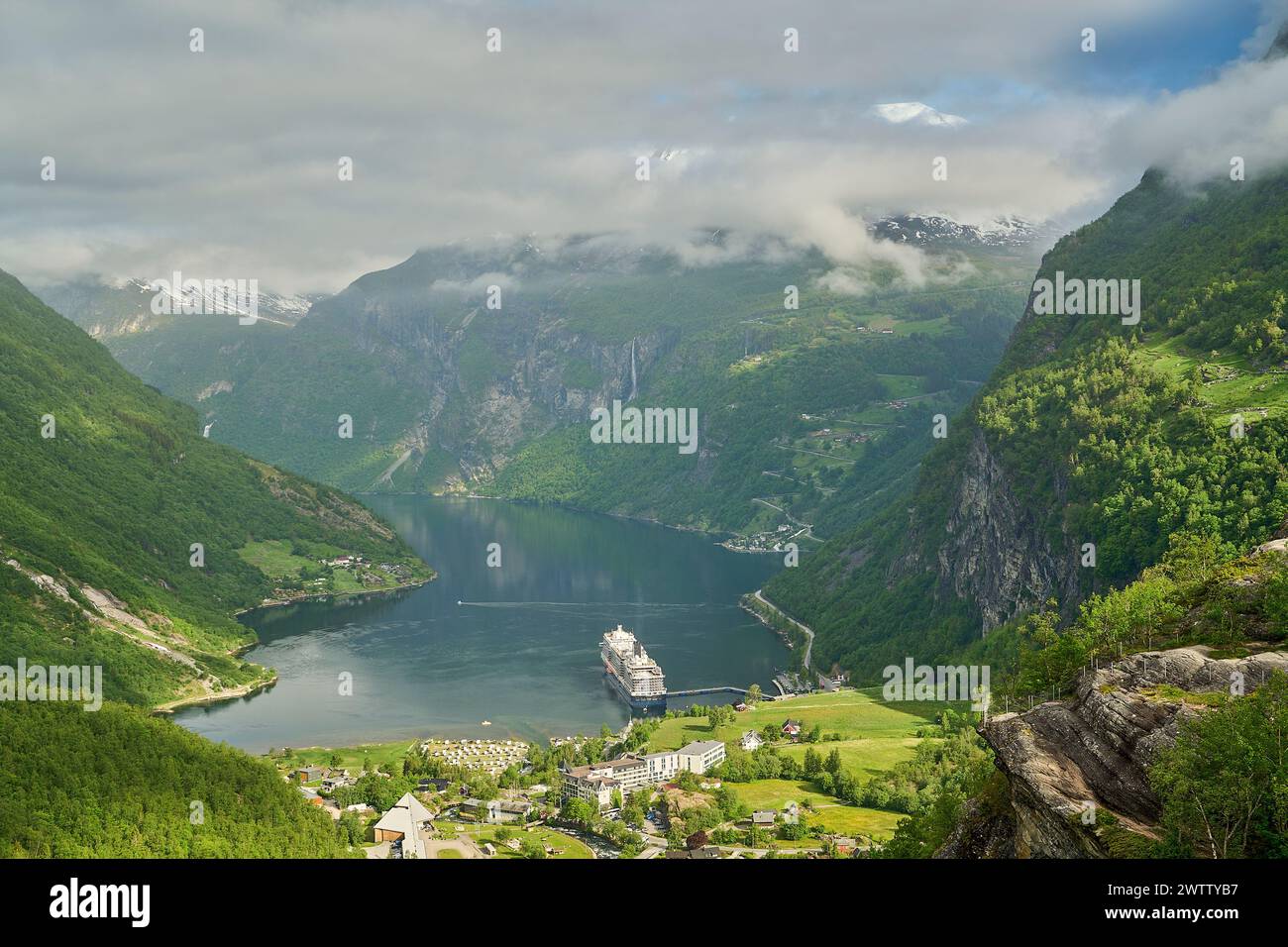 Beautiful Geiranger Fjord is a well known and popular travel ...