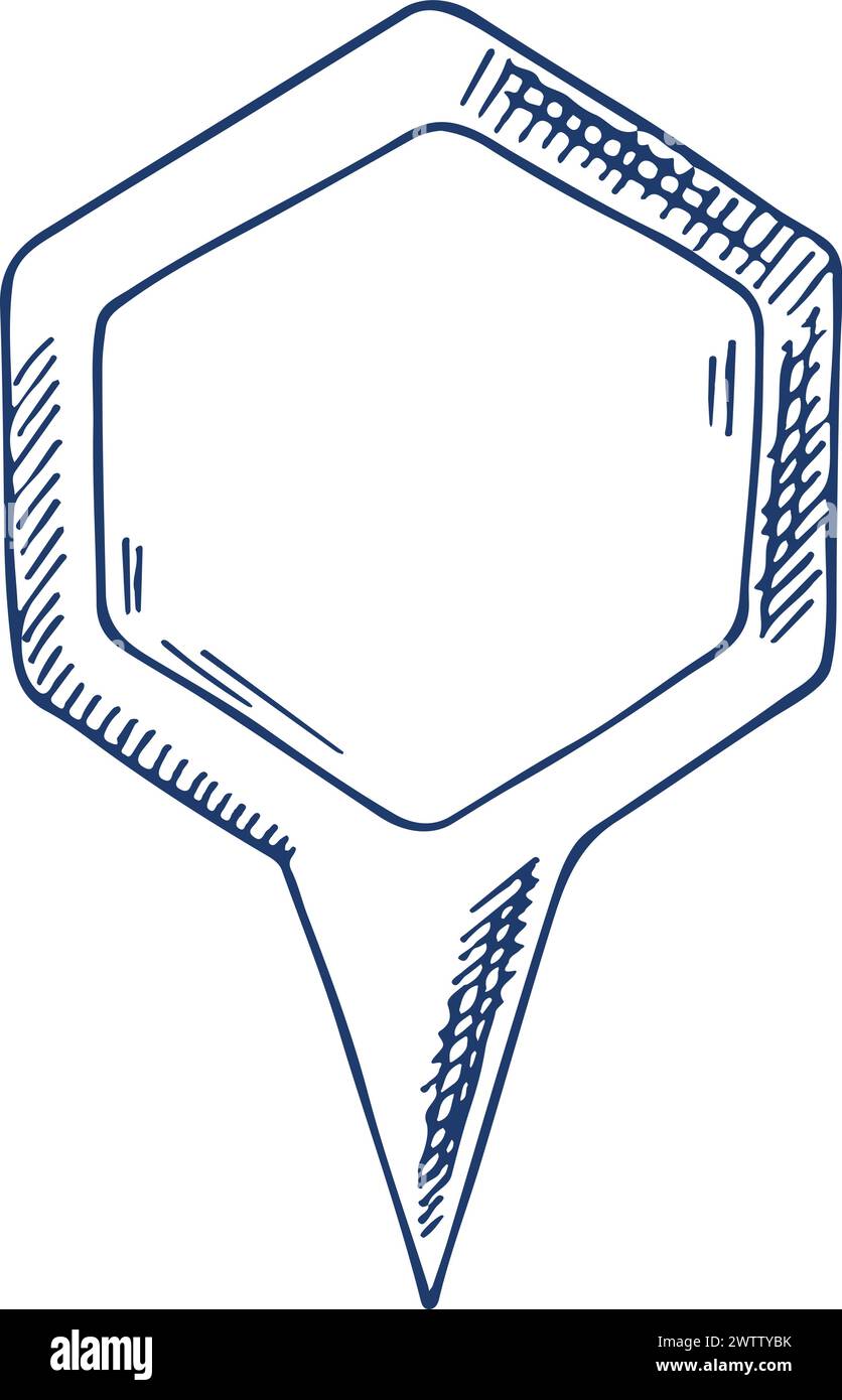 Blank tag doodle. Location pointer. Navigation label Stock Vector Image ...