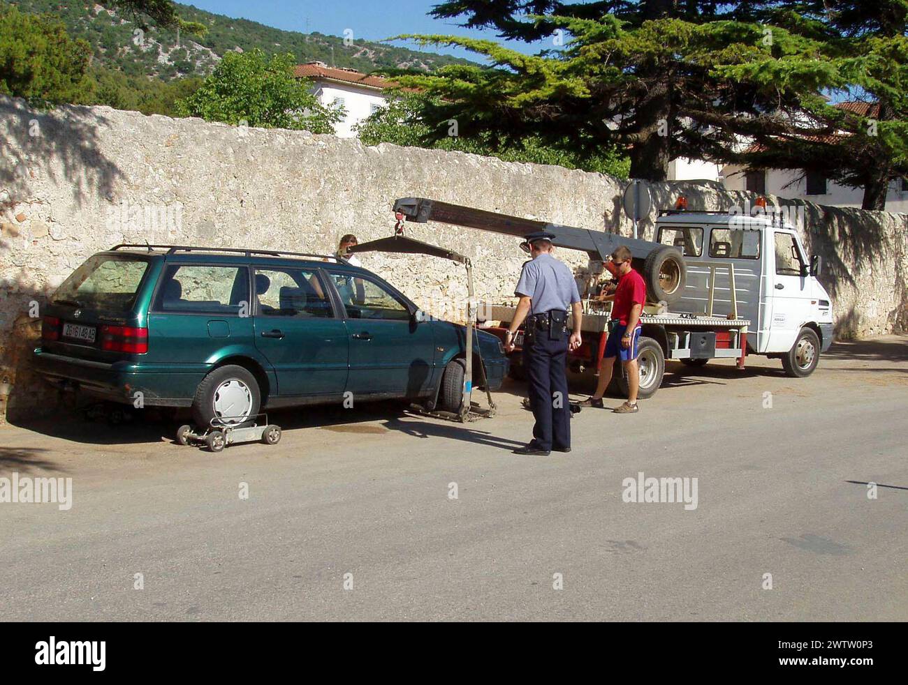 car repair after a breakdown, fixing broken parts of an automobile car ...
