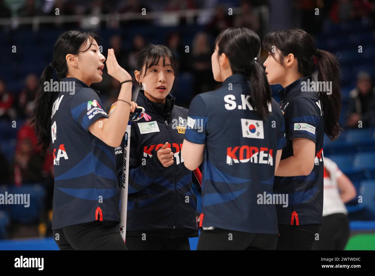 Sydney, Canada. 19th Mar, 2024. South Korea skip Eunji Gim, second from ...