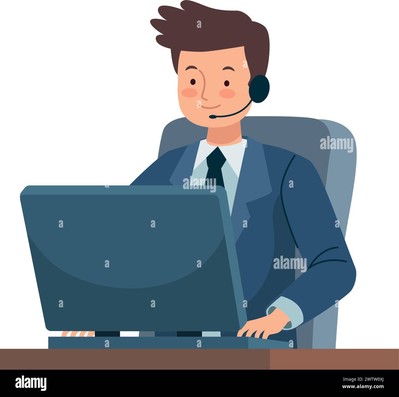 customer support agent man Stock Vector Image & Art - Alamy