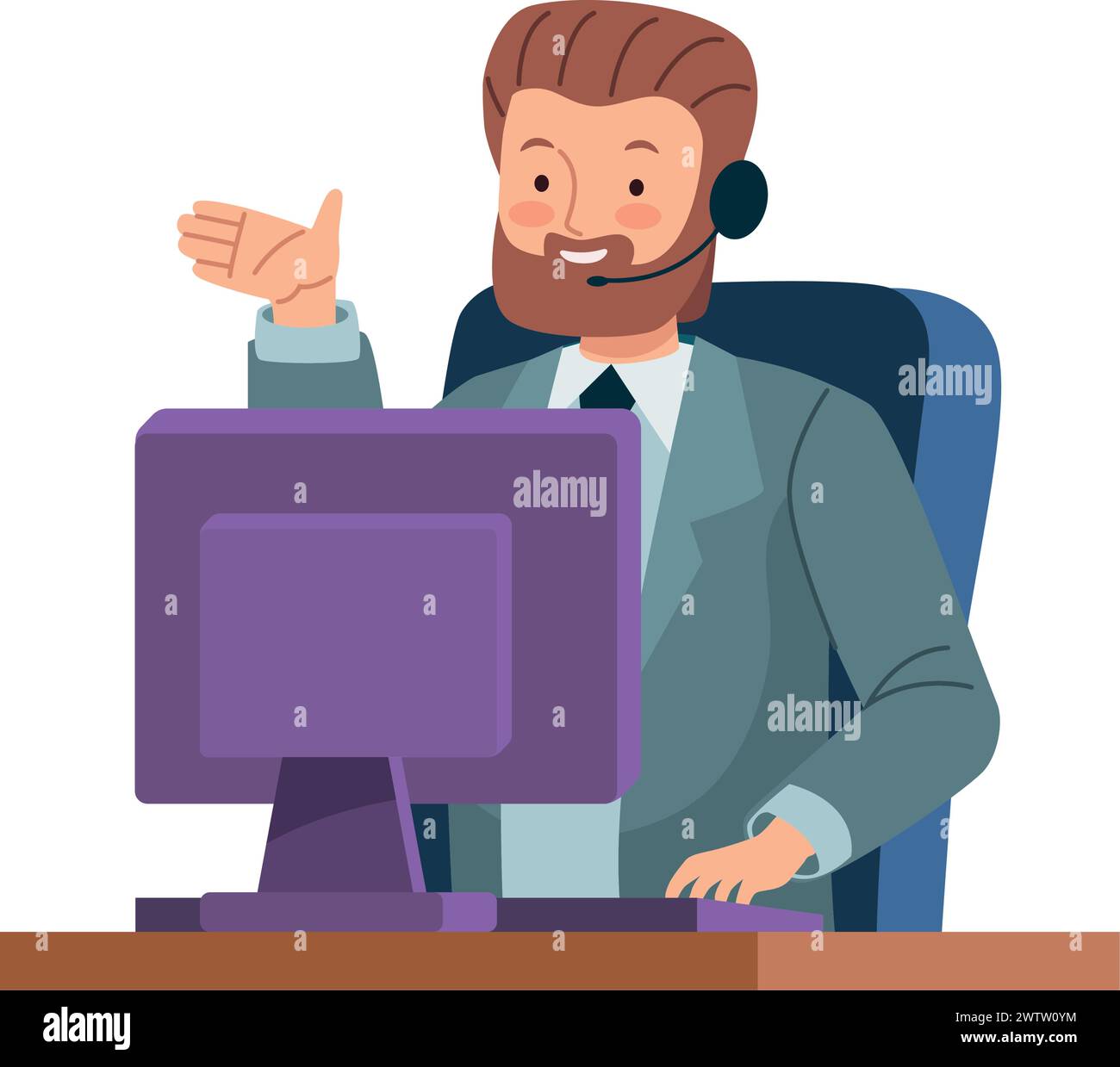 customer support man service Stock Vector Image & Art - Alamy