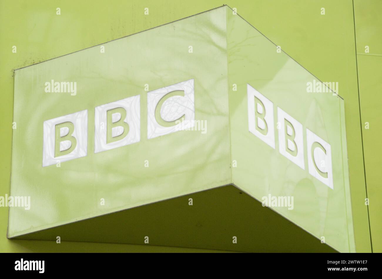 BBC logo, Northern Ireland HQ in Belfast City Stock Photo - Alamy