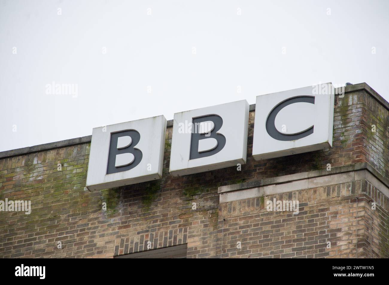 BBC logo, Northern Ireland HQ in Belfast City Stock Photo - Alamy