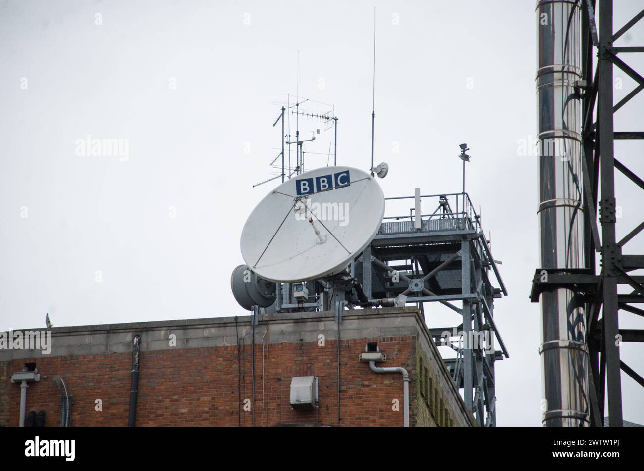 BBC logo, Northern Ireland HQ in Belfast City Stock Photo - Alamy