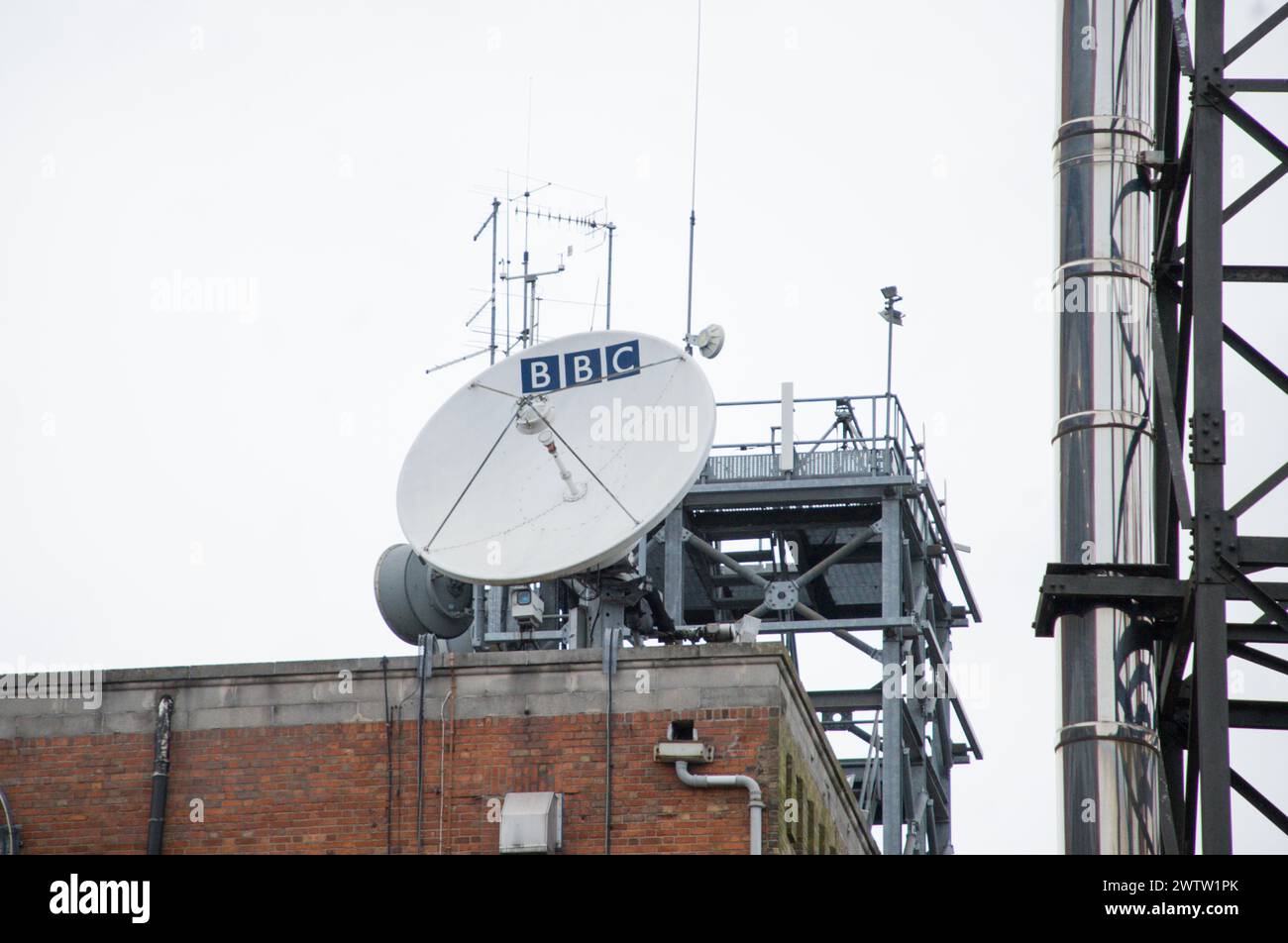 BBC logo, Northern Ireland HQ in Belfast City Stock Photo - Alamy