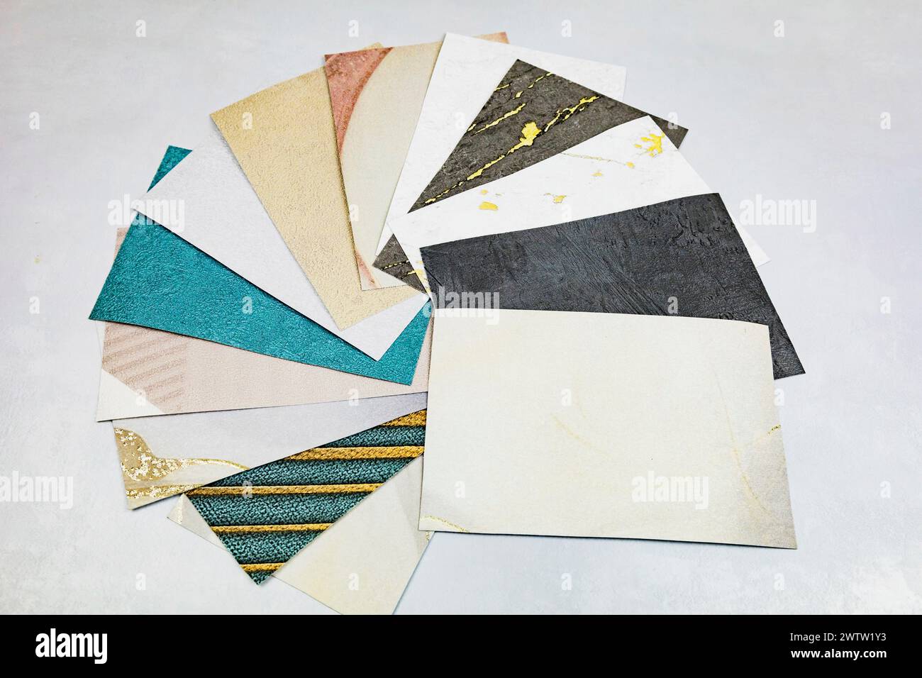 wallpaper selection, wallpaper samples home renovation Stock Photo - Alamy