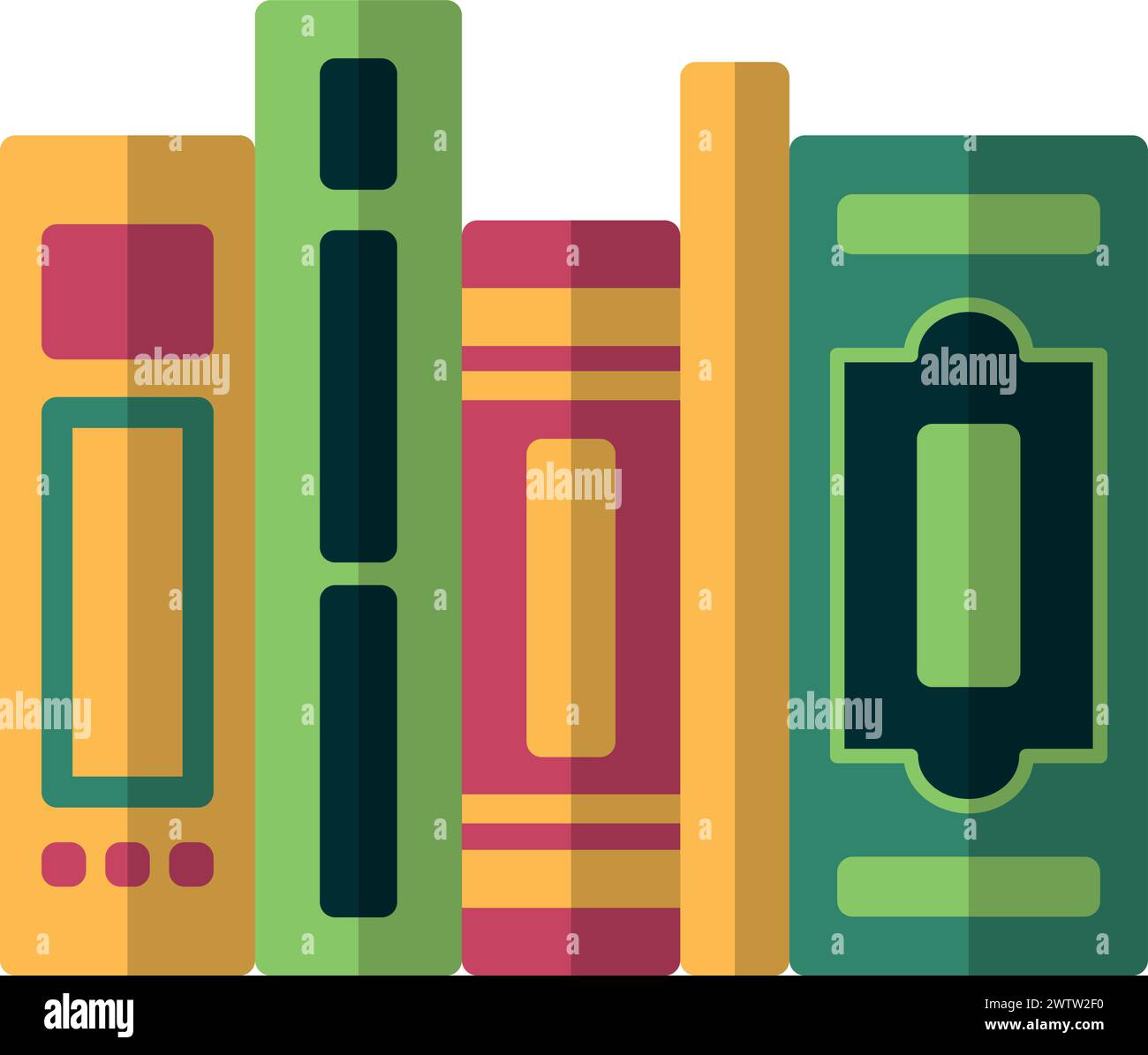 Bookshelf color icon. Library bookstore books symbol Stock Vector Image ...