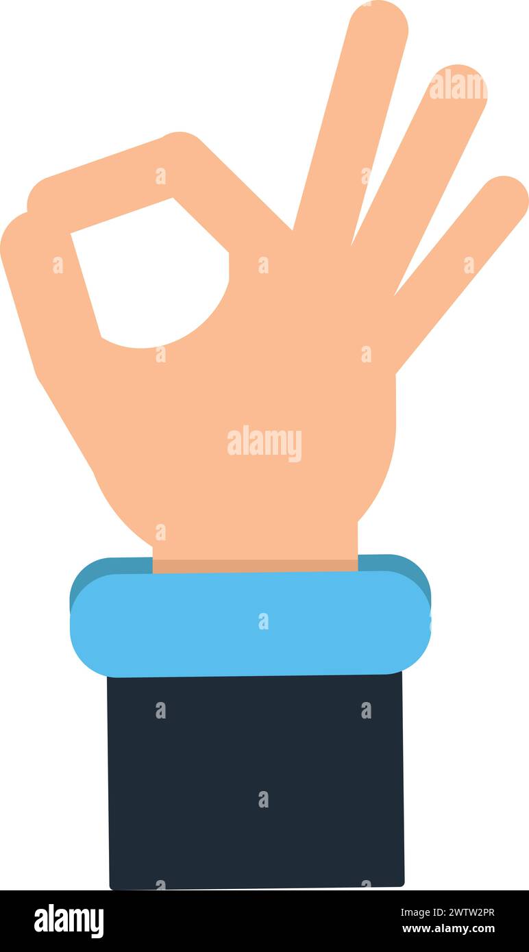 Ok fingers color icon. Human hand gesture Stock Vector Image & Art - Alamy