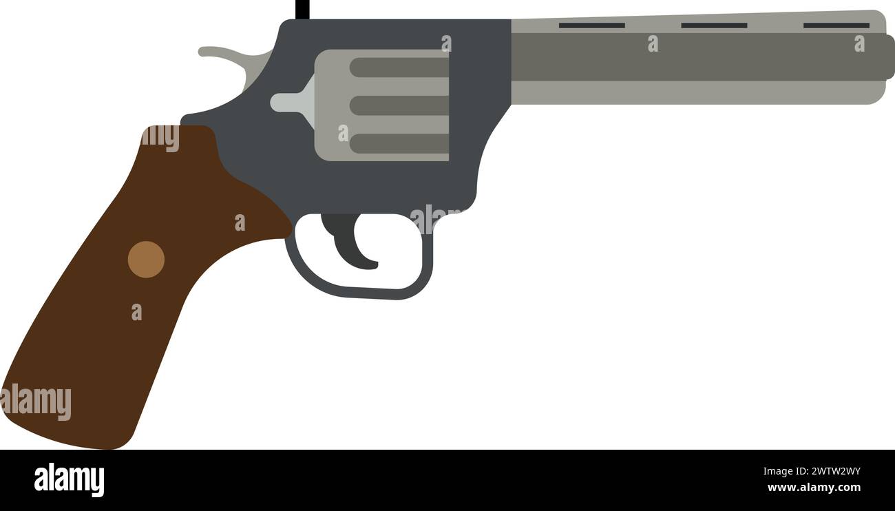 Cartridge pistol. Vintage handgun. Old gun icon Stock Vector Image ...