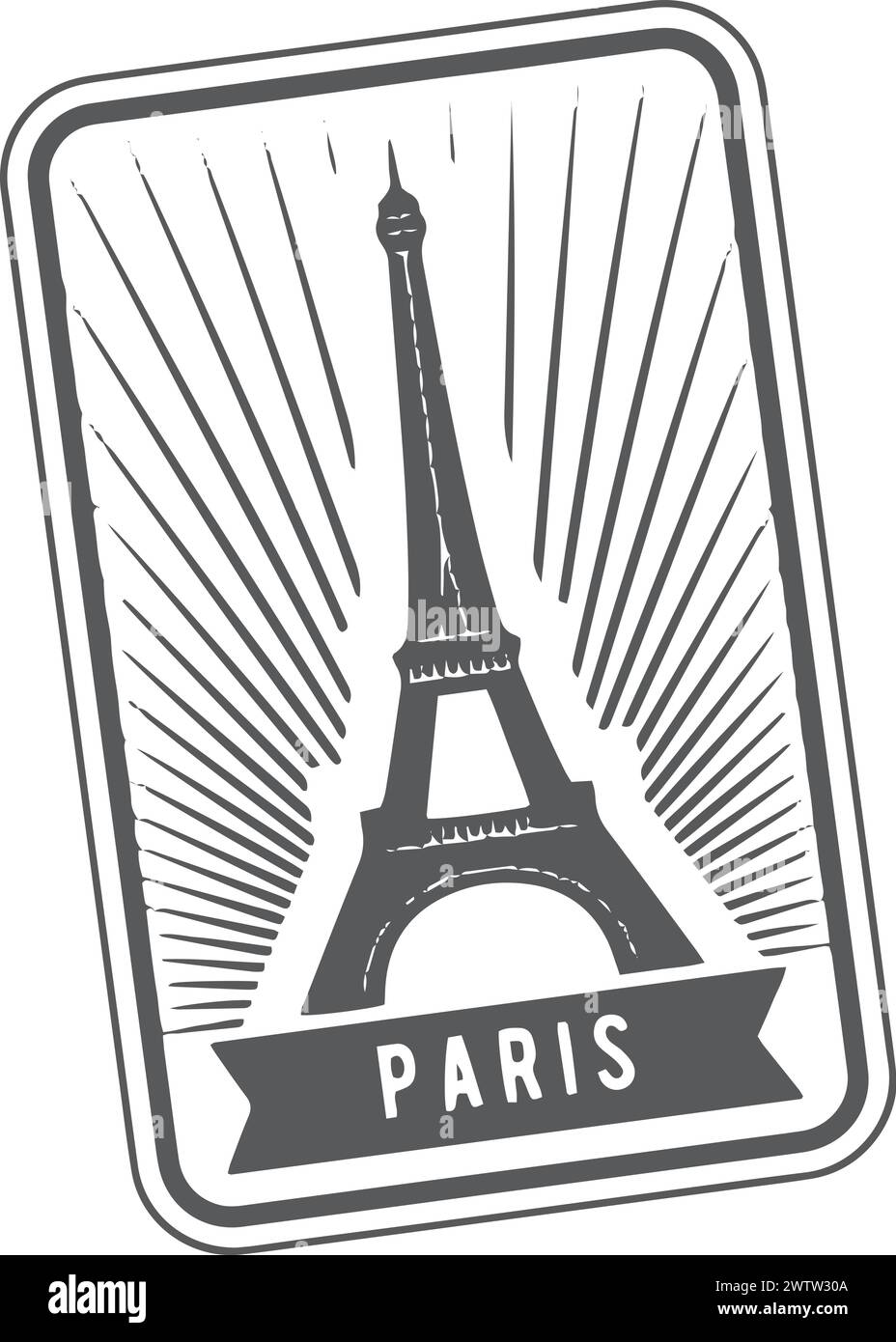 Paris travel sticker. Black world landmark label Stock Vector Image ...